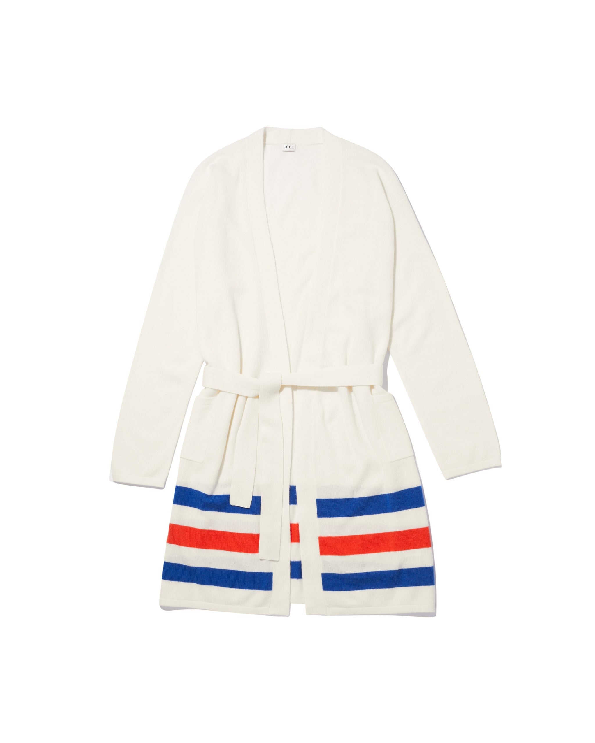 The Cashmere Blend Robe - Cream/Royal Blue/Poppy – KULE