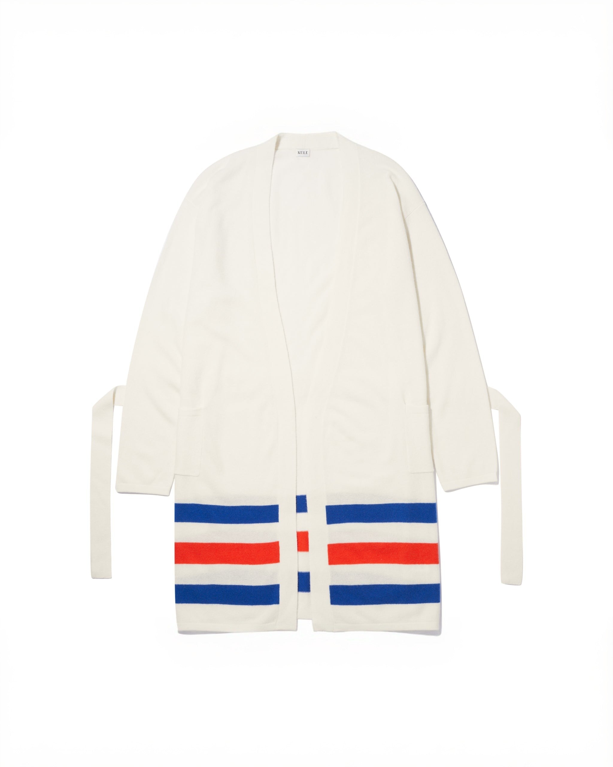 The Cashmere Blend Robe - Cream/Royal Blue/Poppy – KULE