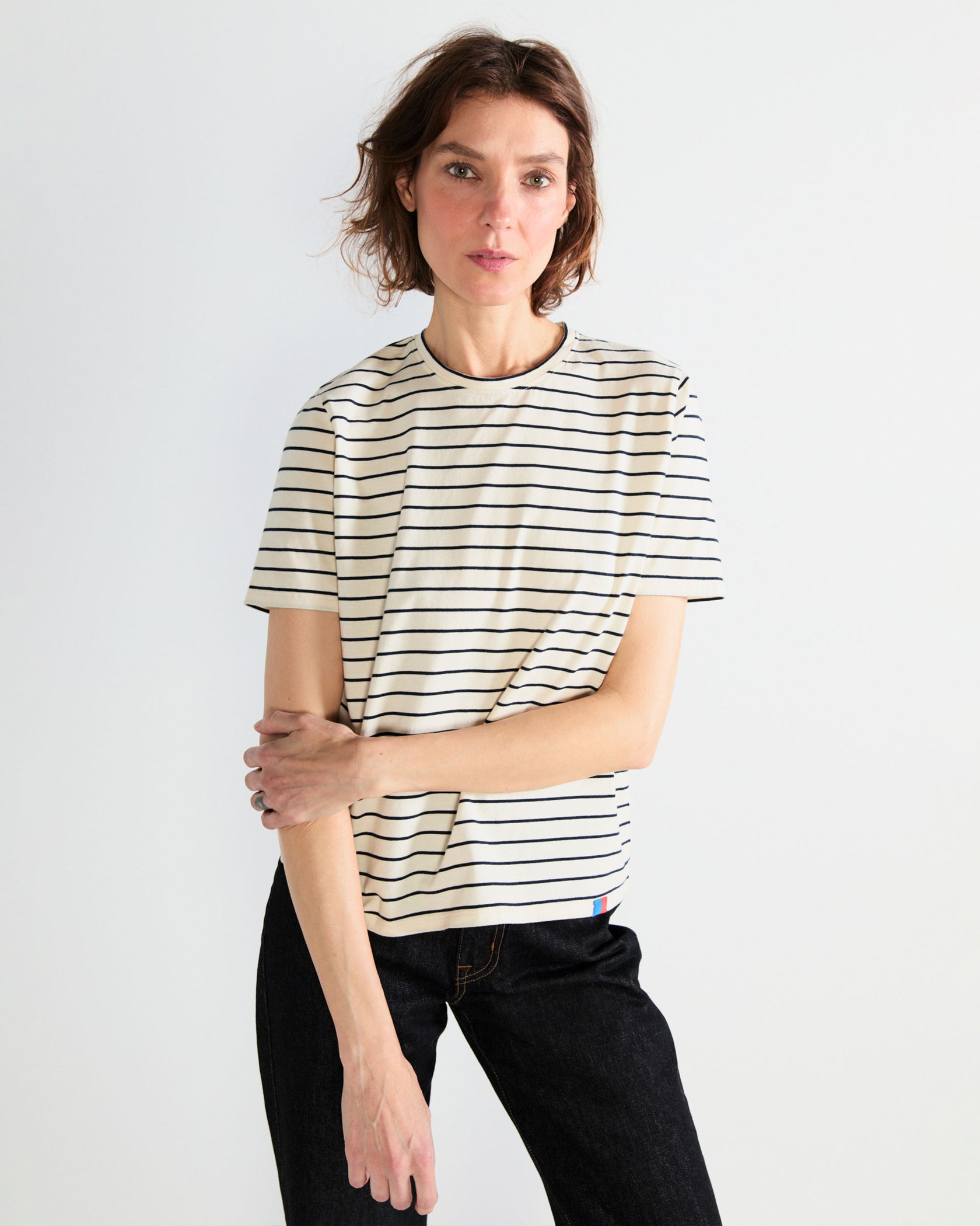 The Striped Modern - Cream/Navy Pinstripe – KULE